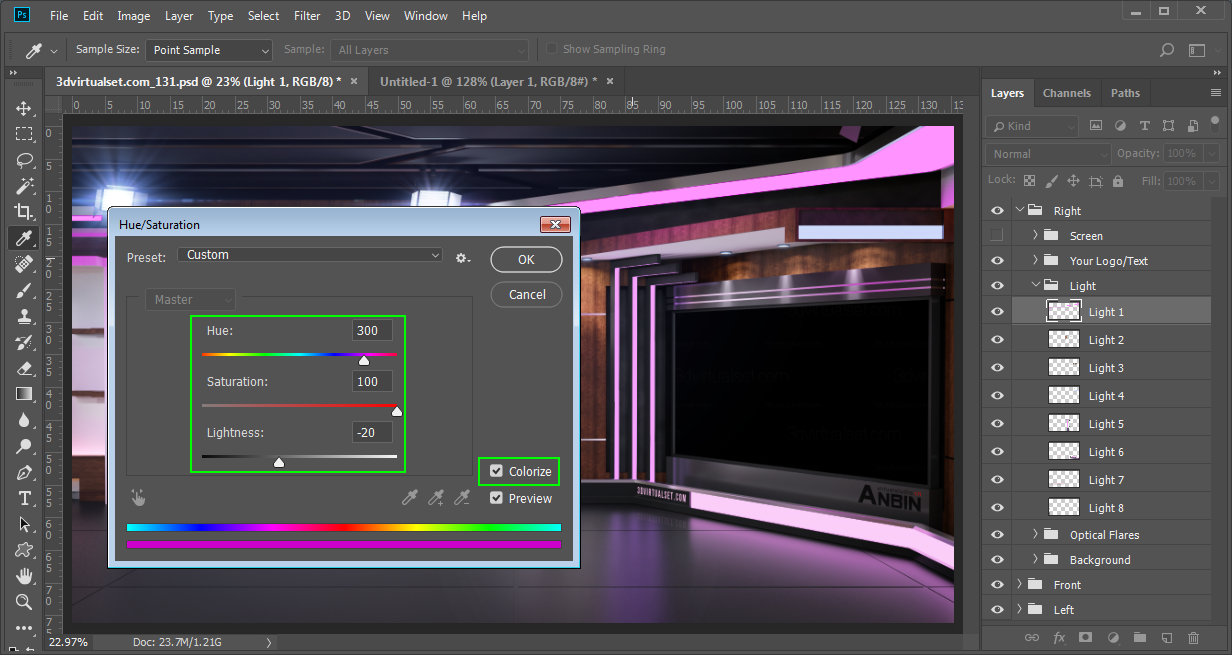 Virtual Set For Photoshop | Document Tutorial