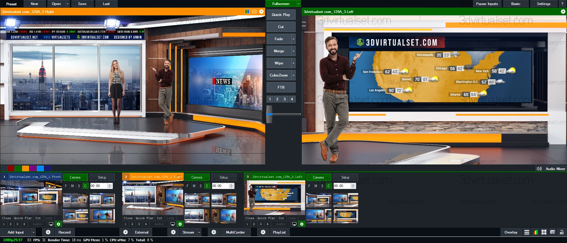 Virtual Set 129A For vMix | vMix Virtual studio Template
