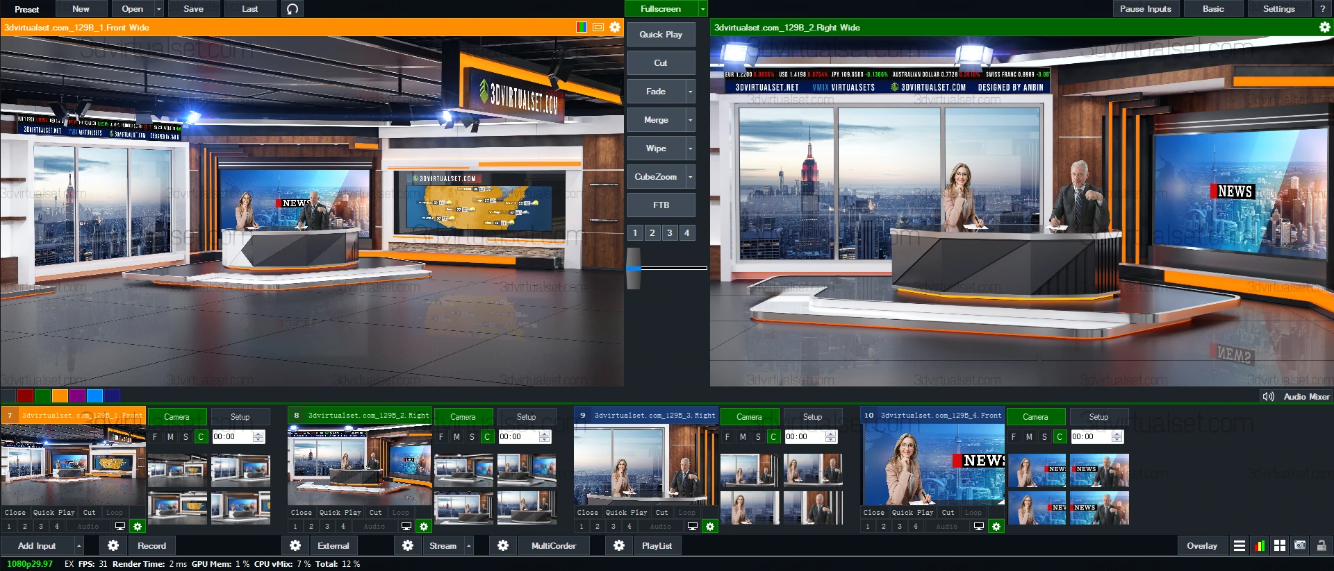 Virtual Set 129B For vMix | vMix Virtual studio Template