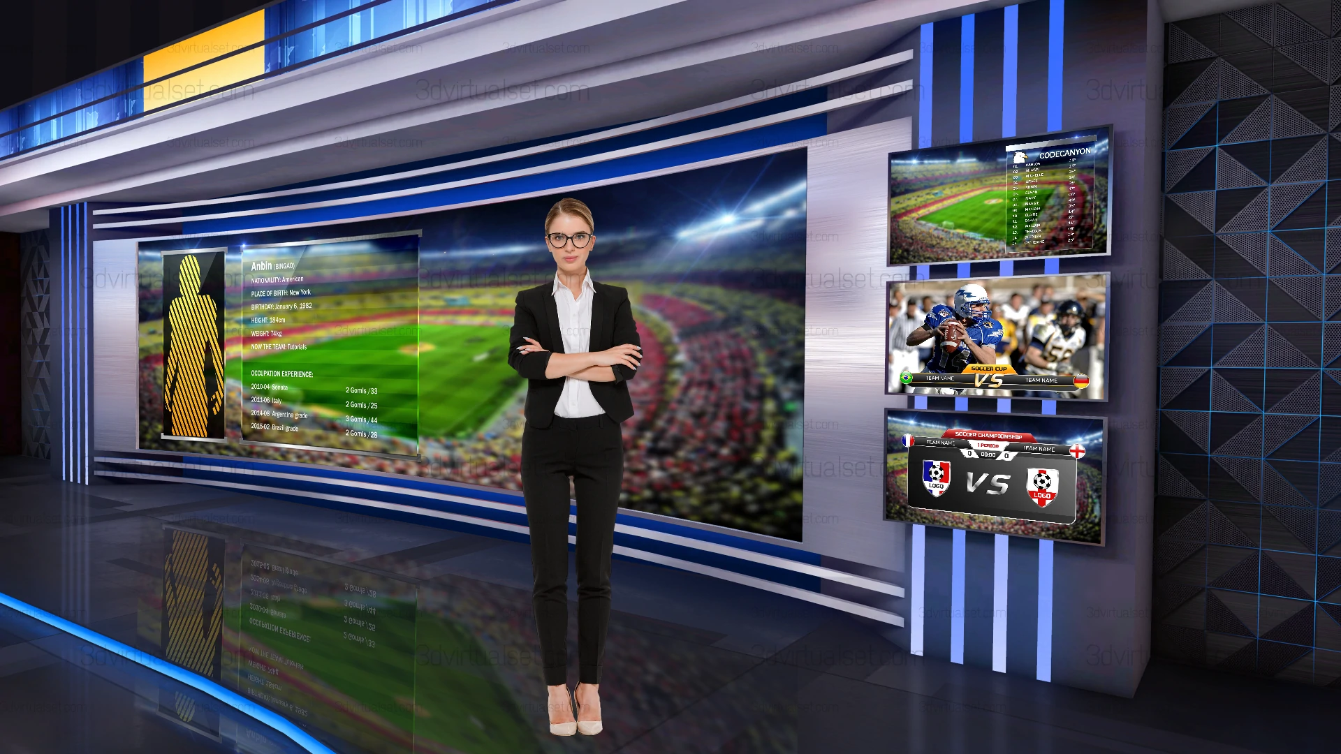 Virtual Studio 109A for vMix | vMix Virtual Set Template