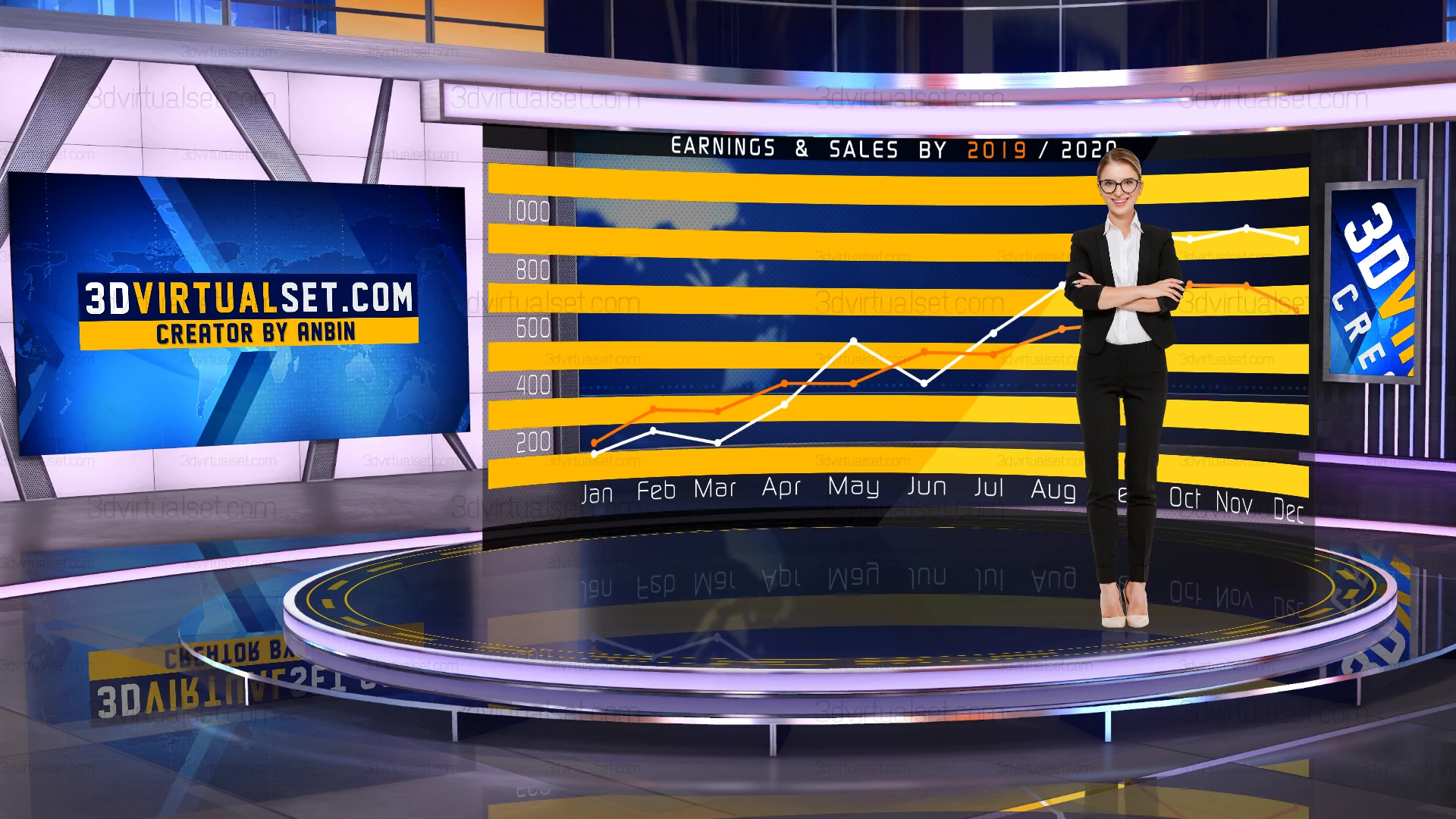 Virtual Studio 110 for vMix | vMix Virtual Set Template