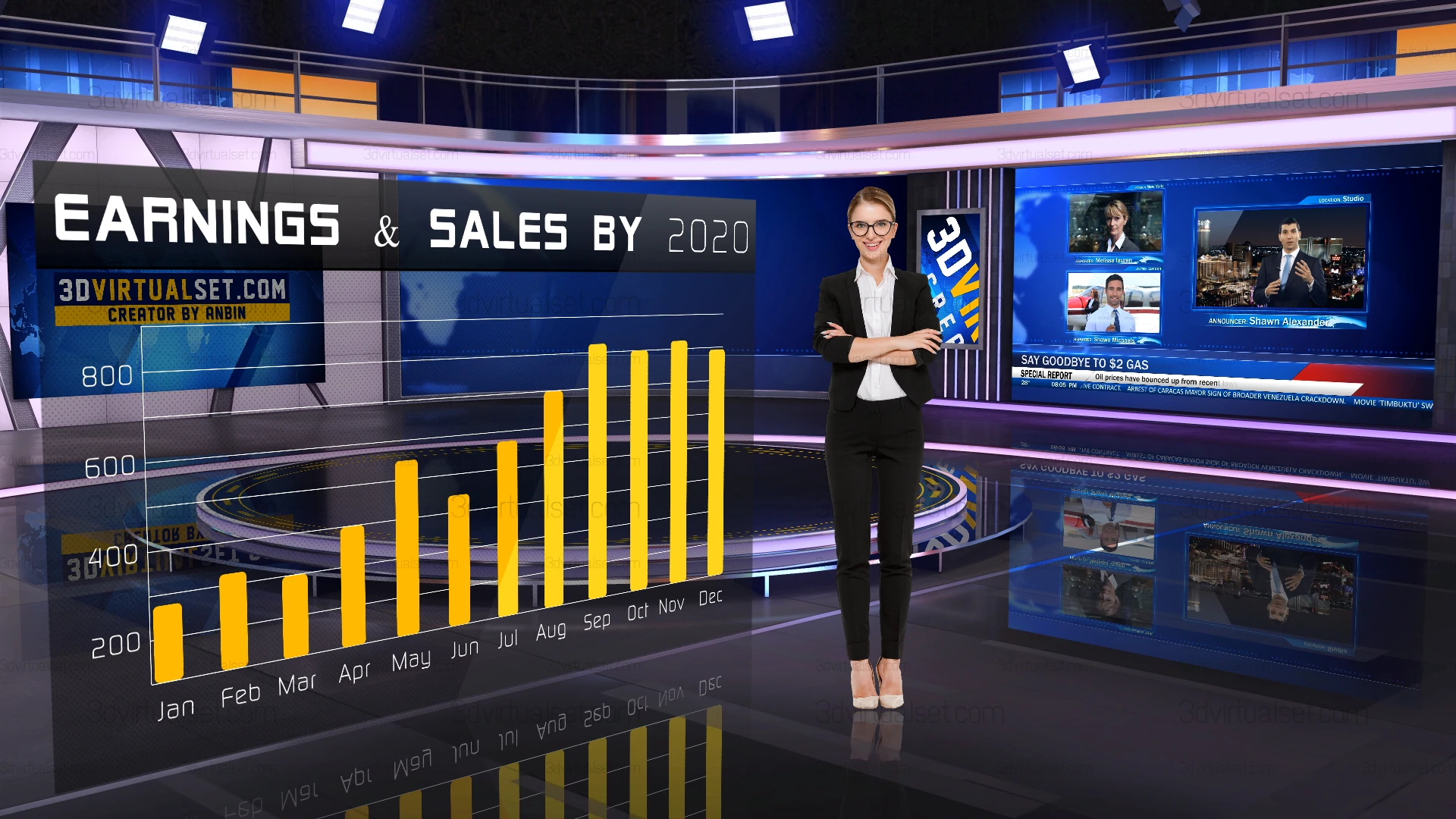 Virtual Studio 110 for vMix | vMix Virtual Set Template